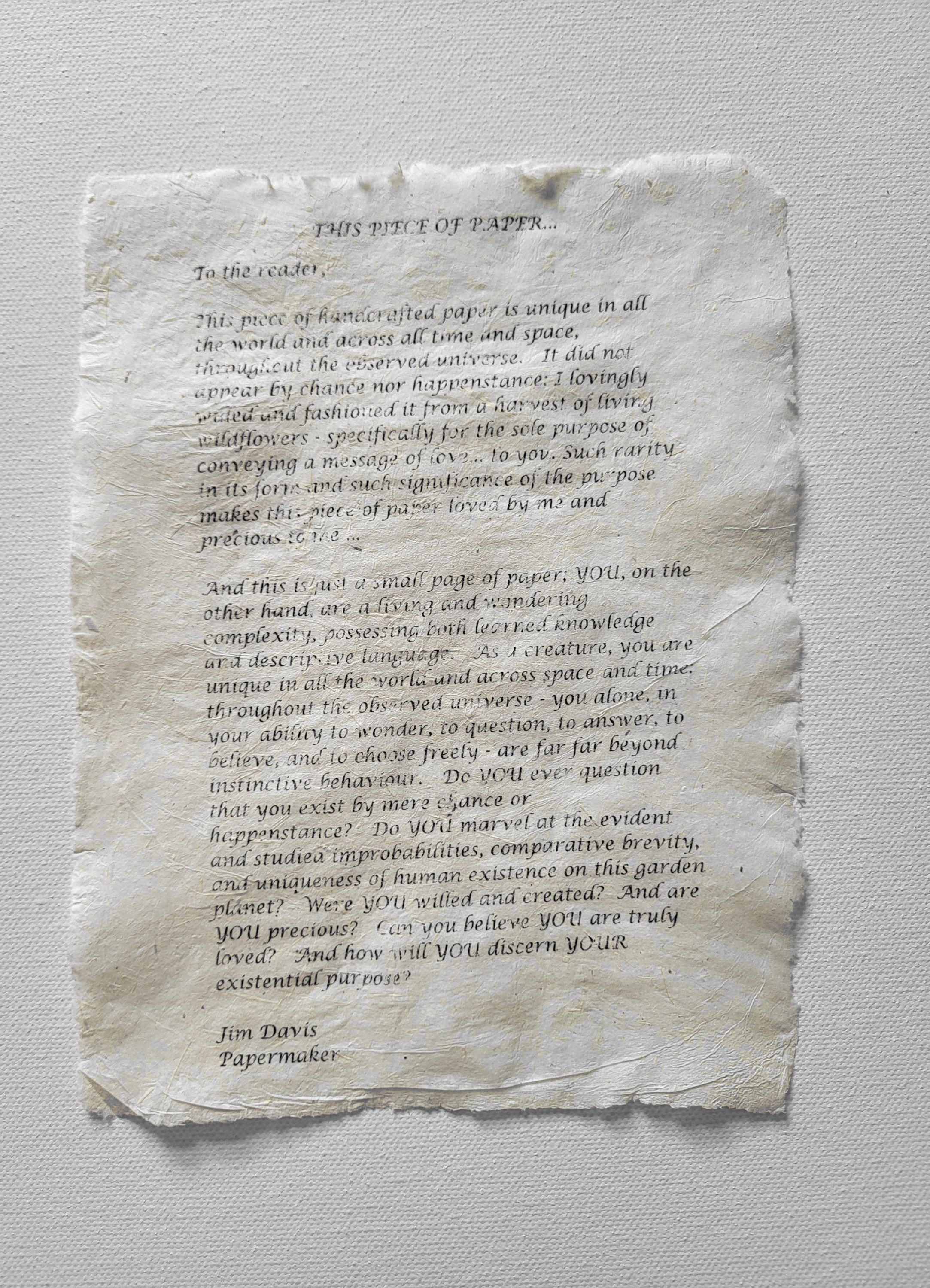 THIS PIECE OF PAPER… – Jim Davis Creative Arts: Paintings, Poetry ...